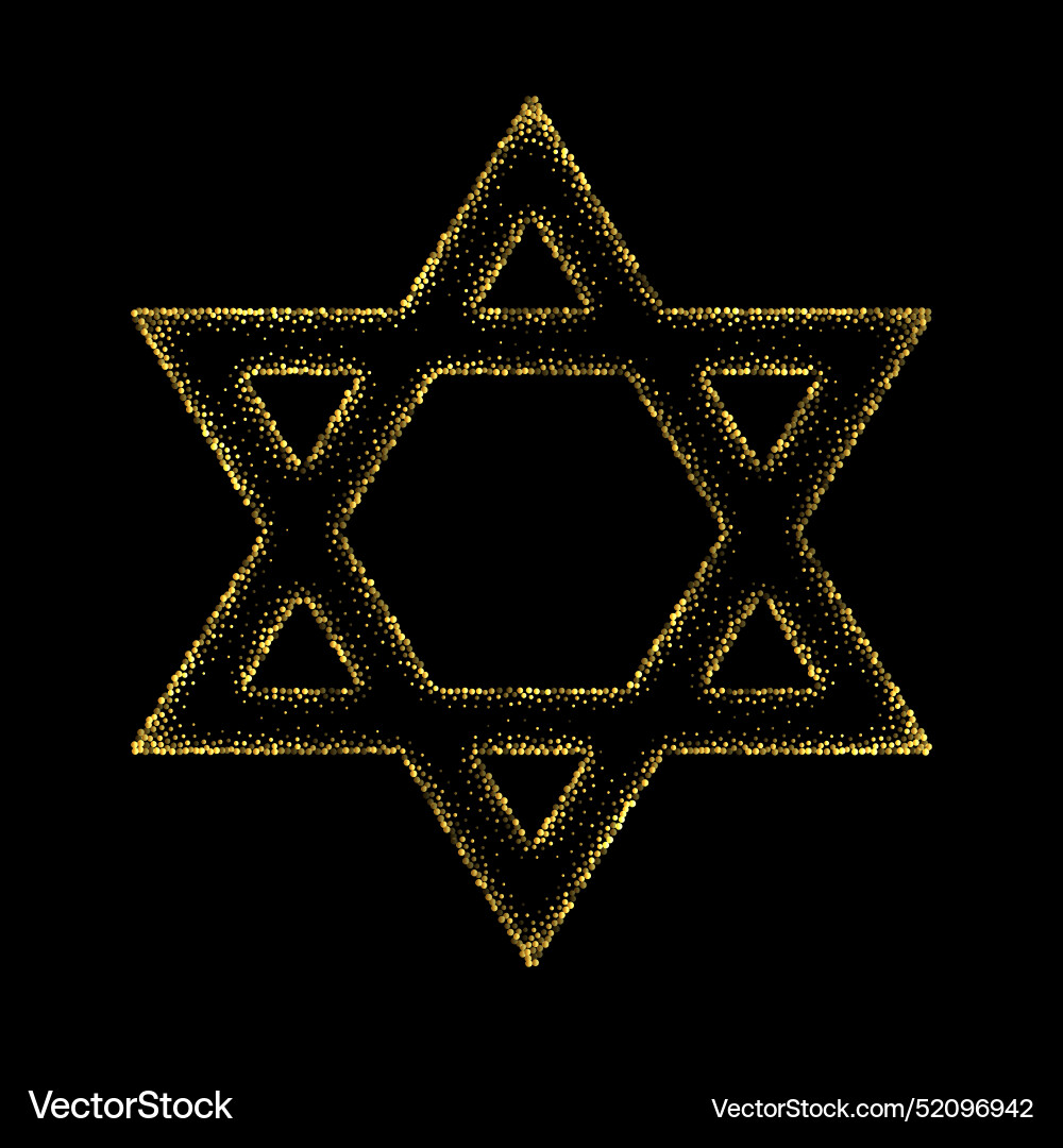 Golden sparkle star sign on dark background Vector Image