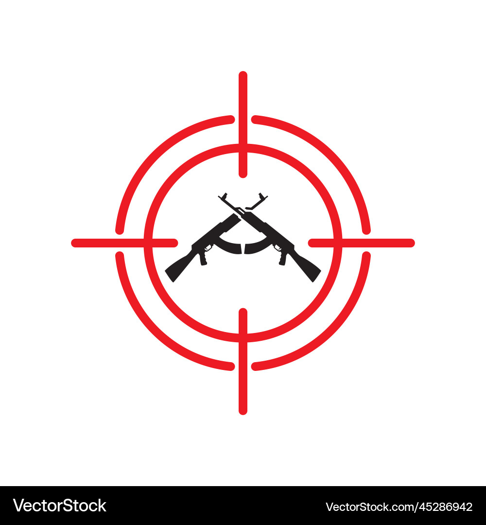 Hunter target icon logo Royalty Free Vector Image