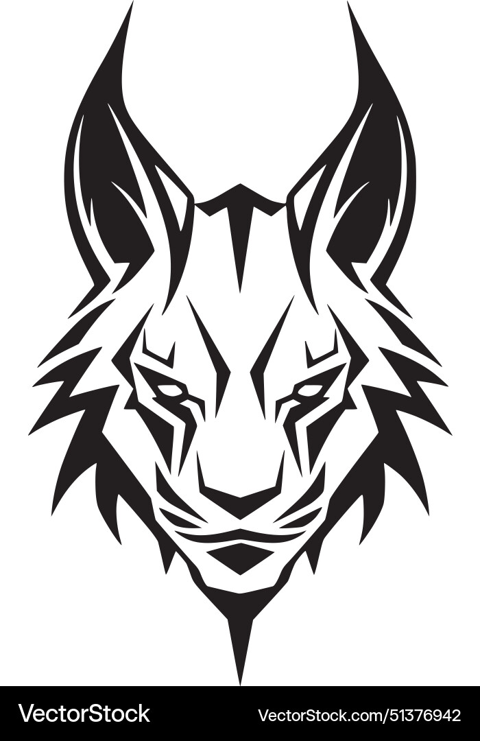 Lynx - black and white isolated icon Royalty Free Vector