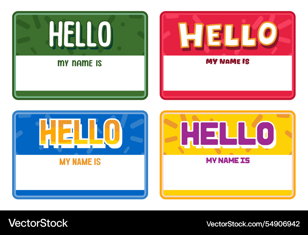 Name tag to introduce yourself Royalty Free Vector Image