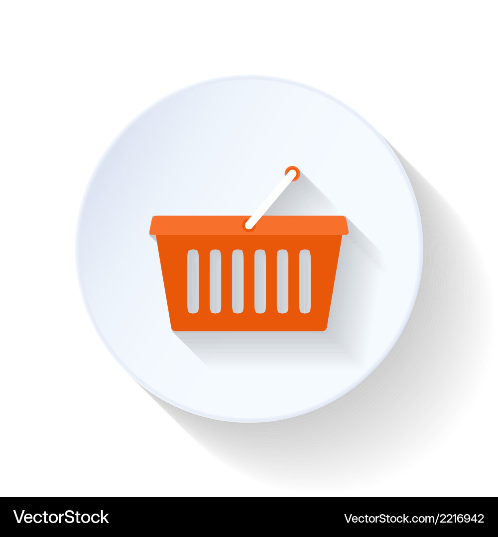 Shopping basket flat icon Royalty Free Vector Image