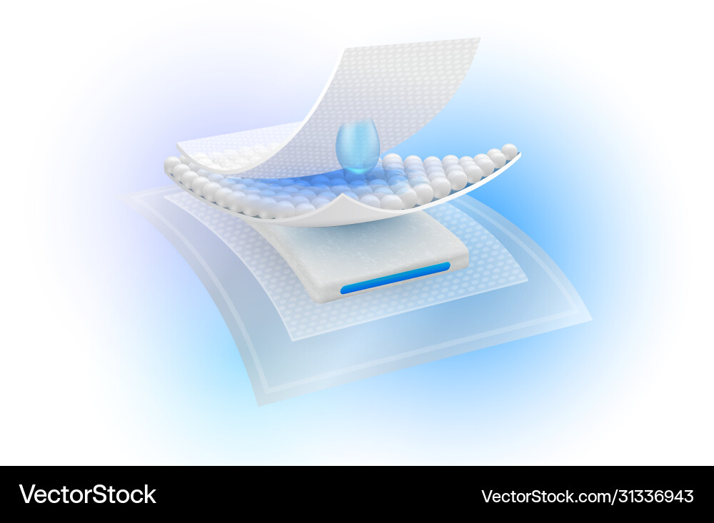 Absorbent layers 4 sheets Royalty Free Vector Image