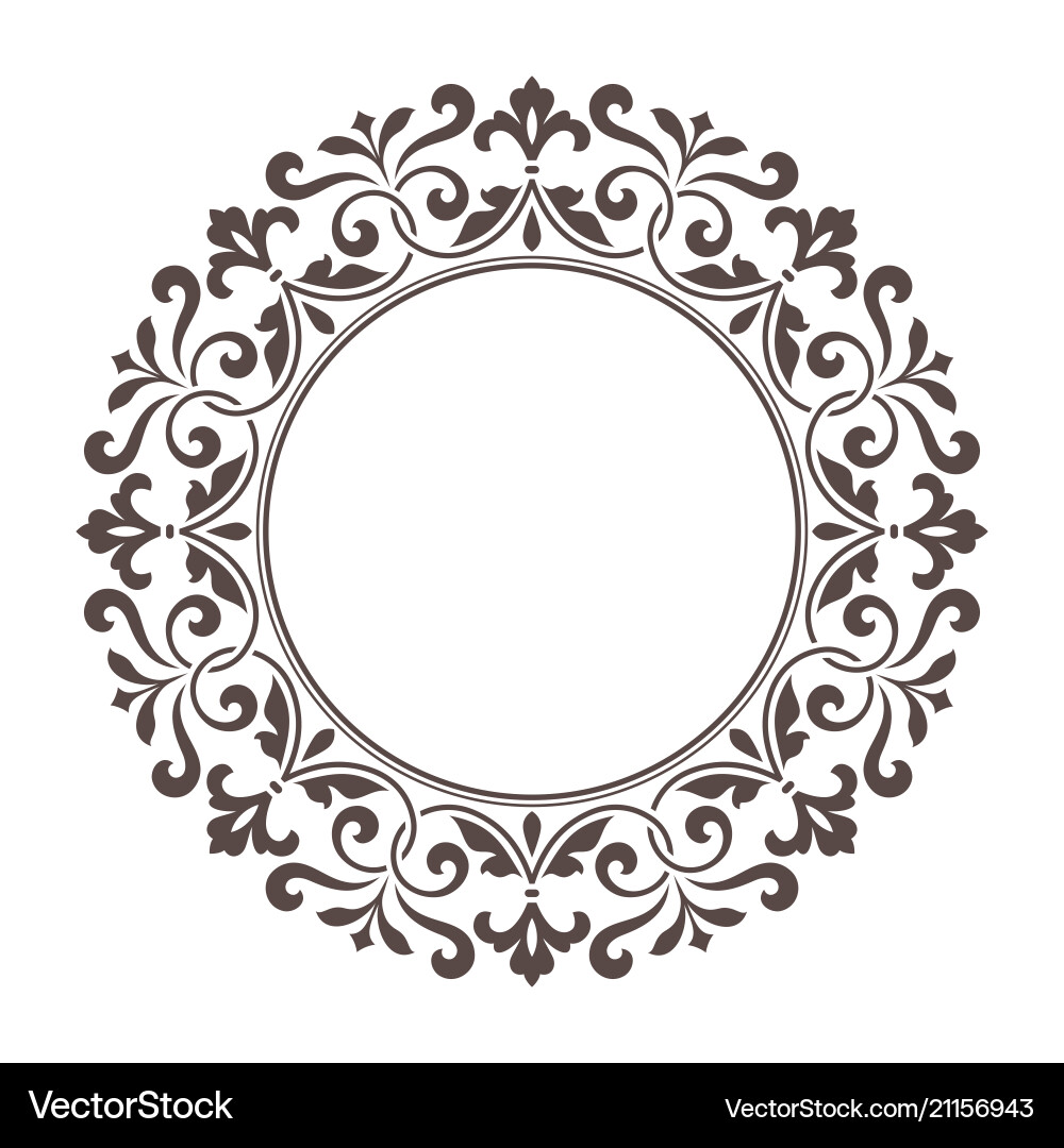 Decorative round frame for design template Vector Image