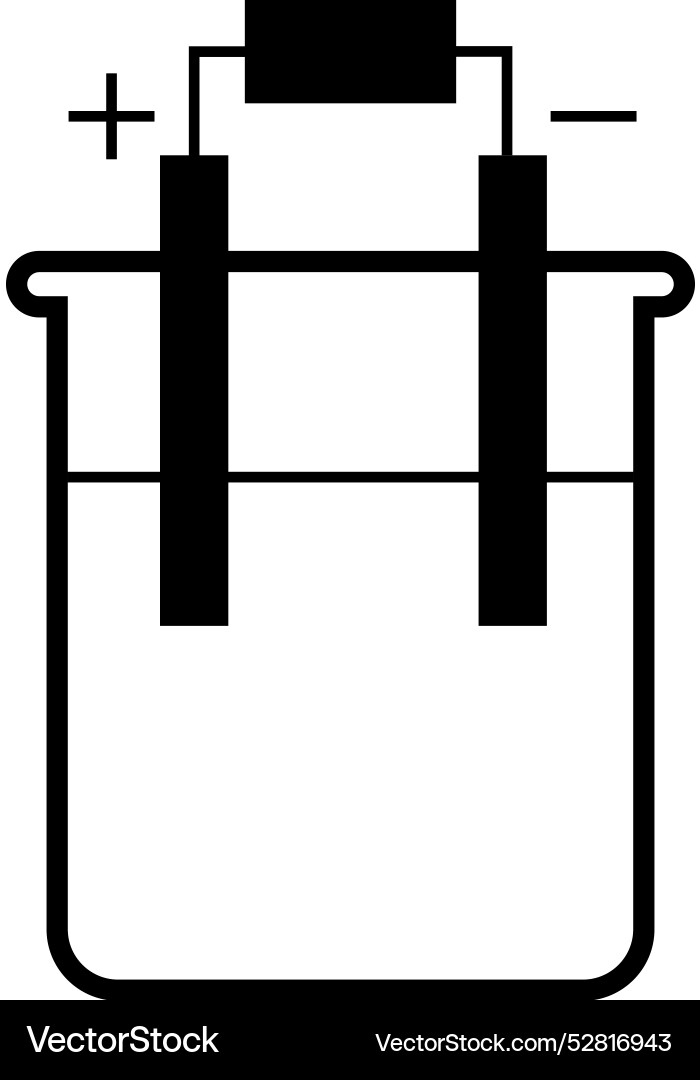 Electrolysis icon chemistry sign Royalty Free Vector Image