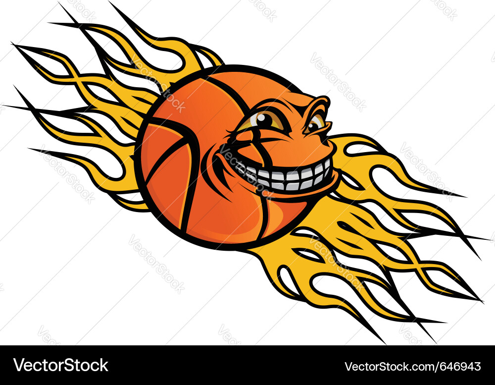 Flaming Basketball Royalty Free Vector Image - VectorStock