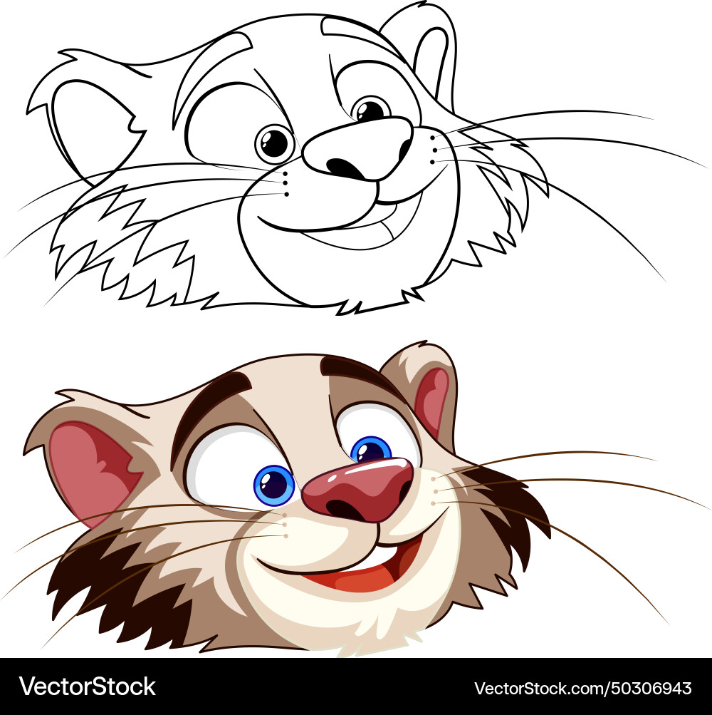 Graphics of a happy smiling weasel character Vector Image