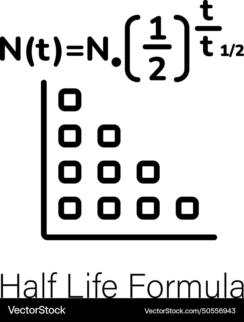 Half life formula Royalty Free Vector Image - VectorStock