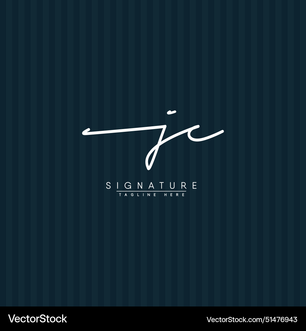 Jc initial letter signature logo template Vector Image