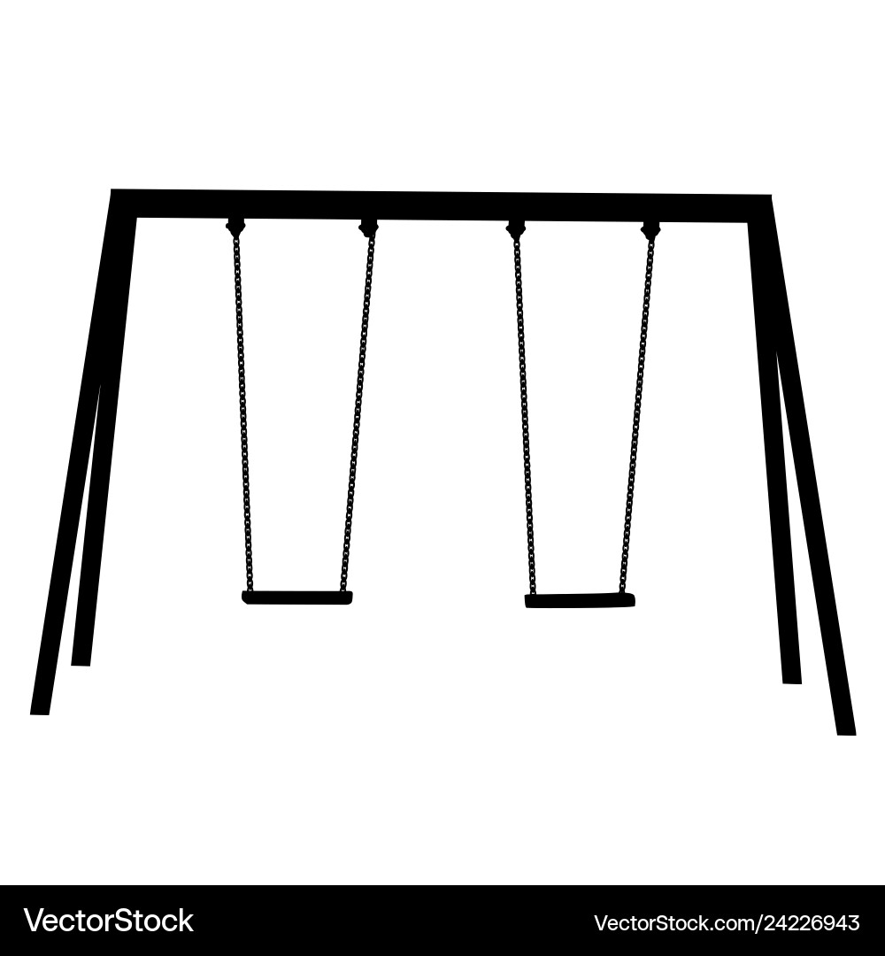 Kids swing on white background Royalty Free Vector Image