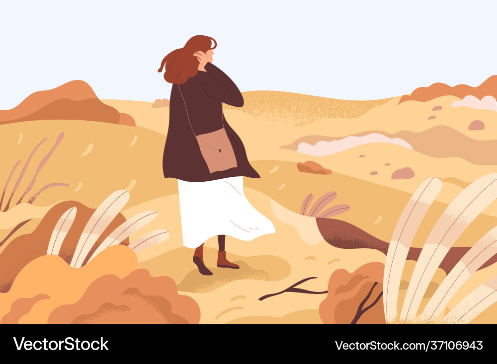 Lost confused person wandering alone through her Vector Image