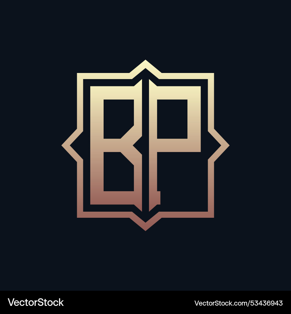 Luxury initial bp monogram logo design elegant Vector Image