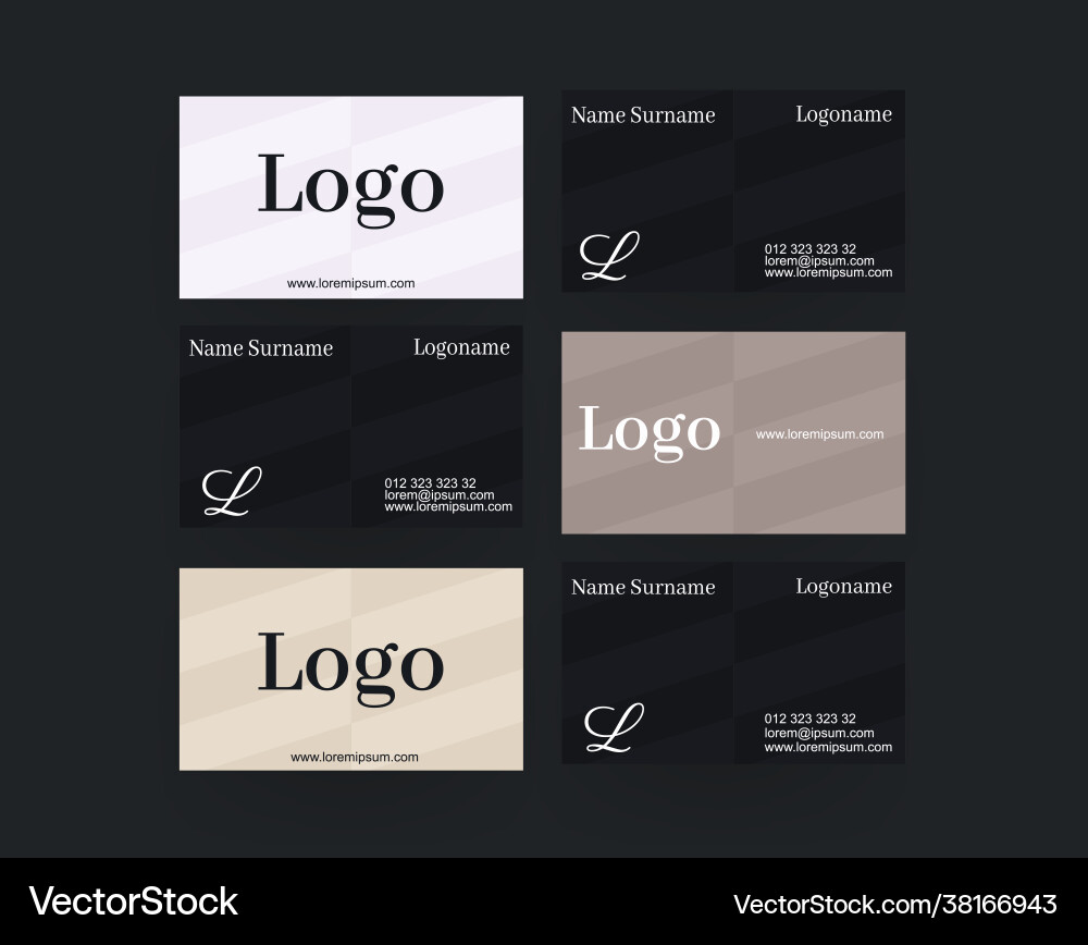 Moderne Visitenkarten-Design minimalistisch Vektorbild