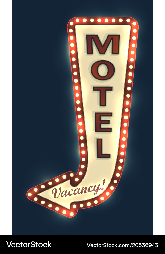 Motel road sign Royalty Free Vector Image - VectorStock
