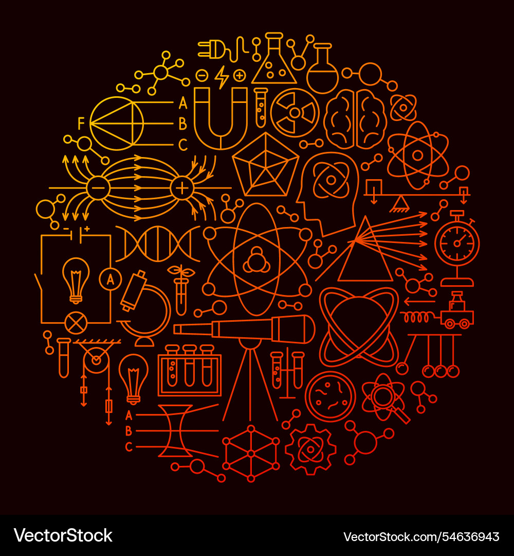 Nuclear physics icon circle concept Royalty Free Vector