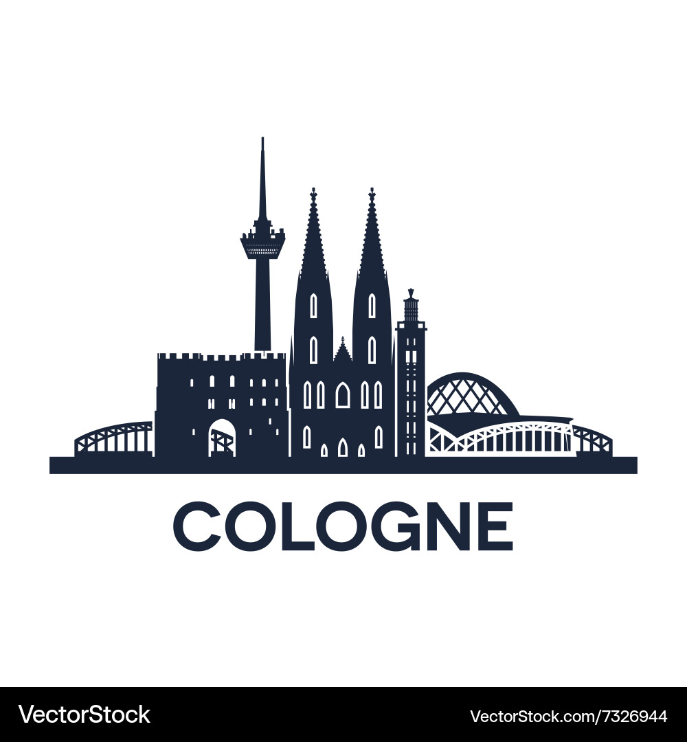 Cologne skyline emblem Royalty Free Vector Image