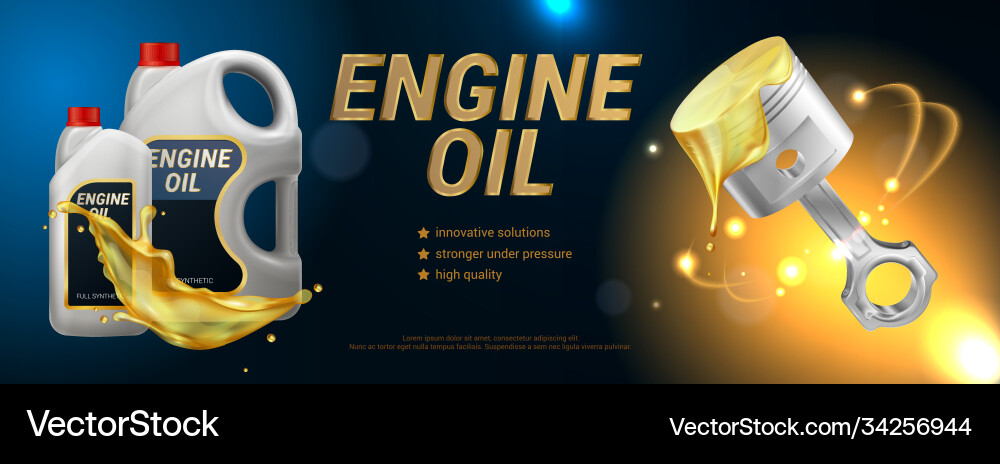 Engine Oil Advertisement Poster Royalty Free Vector Image