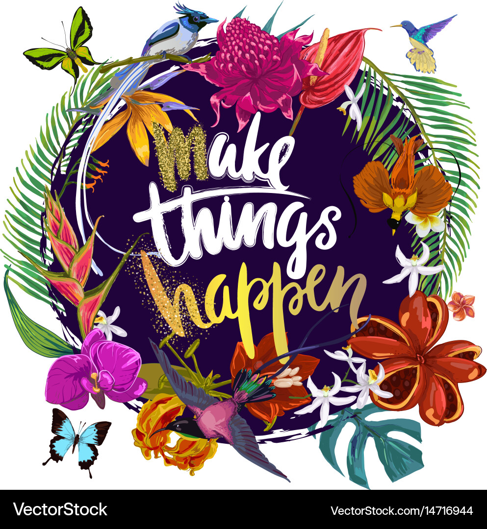 Exotic floral composition Royalty Free Vector Image