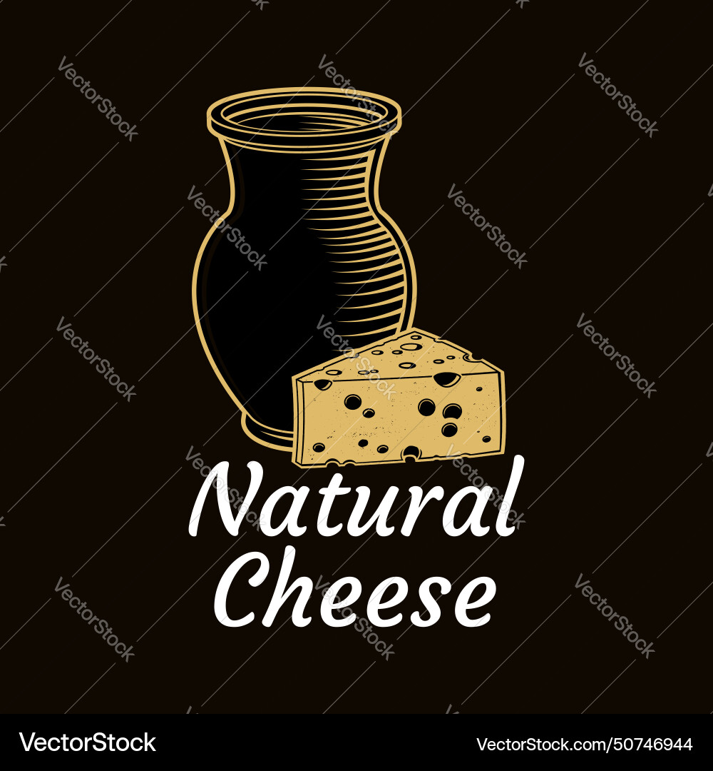 Fresh cheese badge design template for logo Vector Image