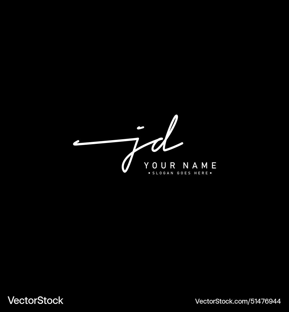Jd handwritten signature logo - template Vector Image