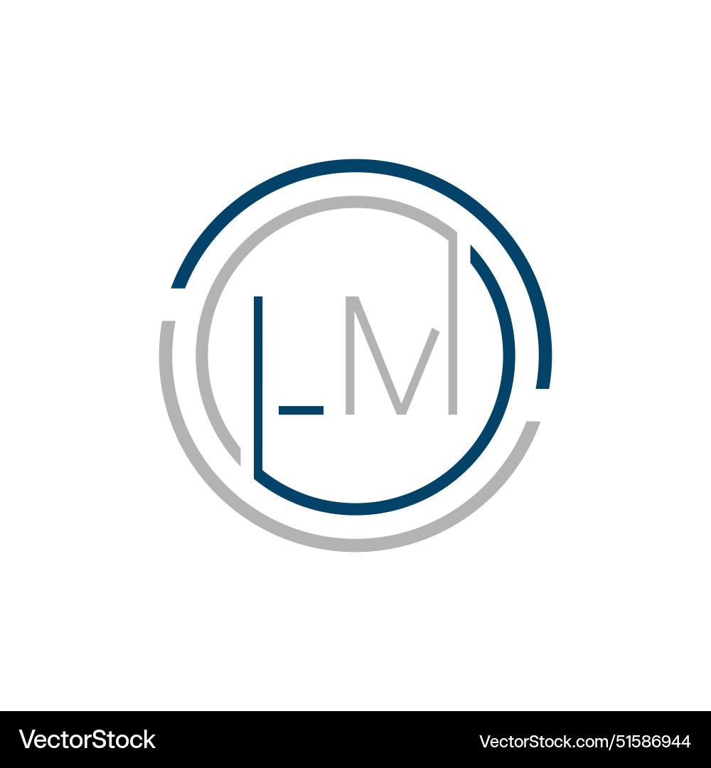 Luxury letter lm logo designroyal premium Vector Image