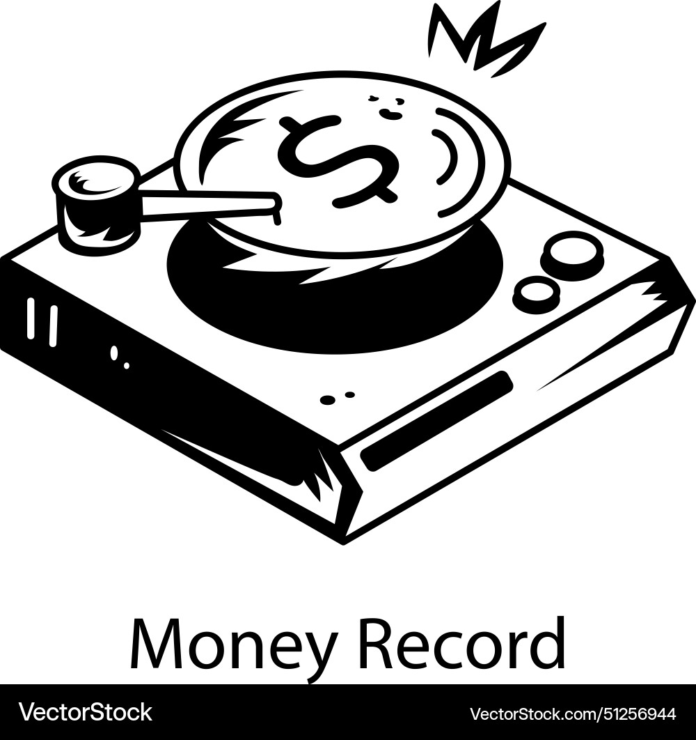 Money record Royalty Free Vector Image - VectorStock