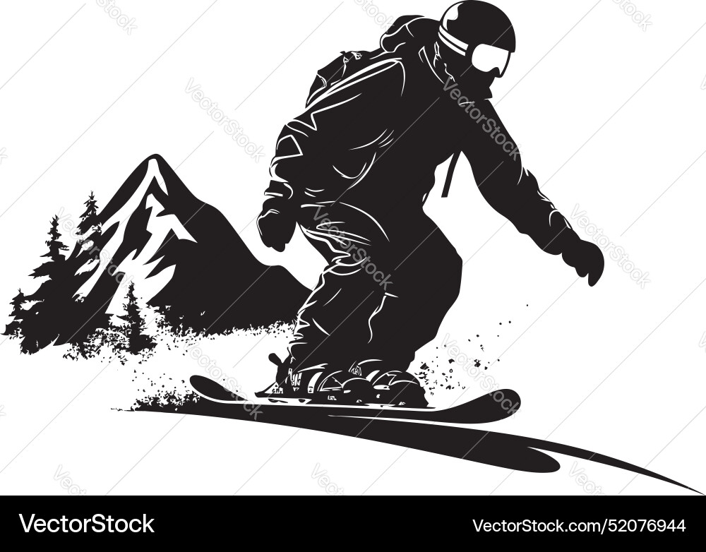 Mountain carver snowboarding man icon design Vector Image