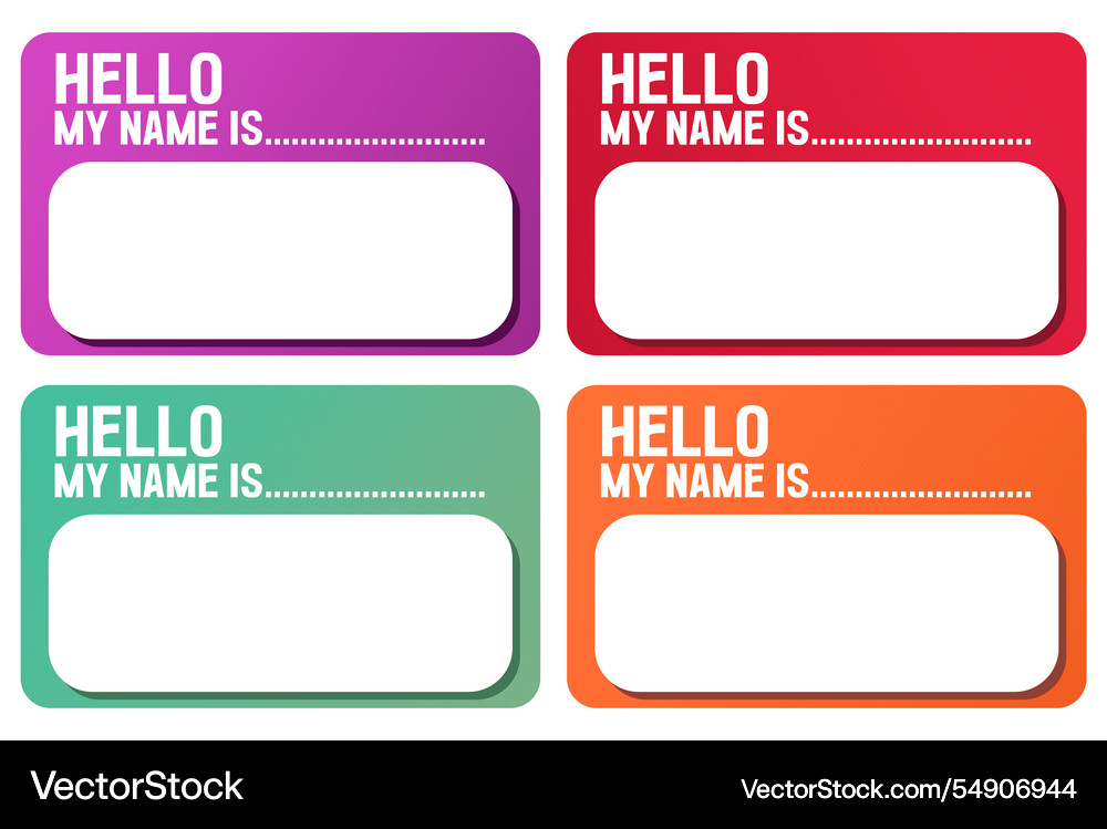 Name tag to introduce yourself Royalty Free Vector Image