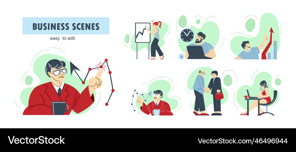 People and business collection Royalty Free Vector Image