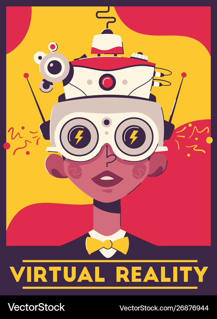 Retro VR Gamer Poster Royalty Free Vector Image