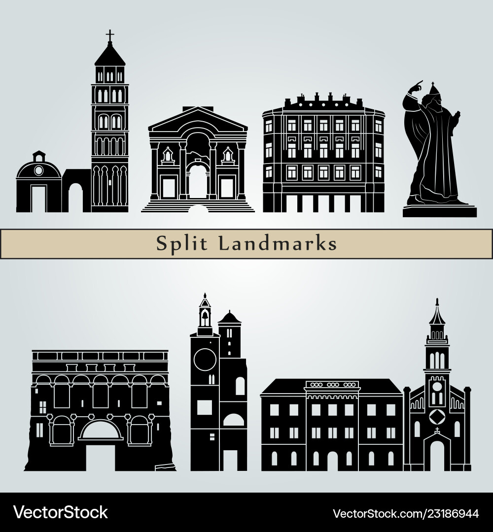 Split landmarks Royalty Free Vector Image - VectorStock