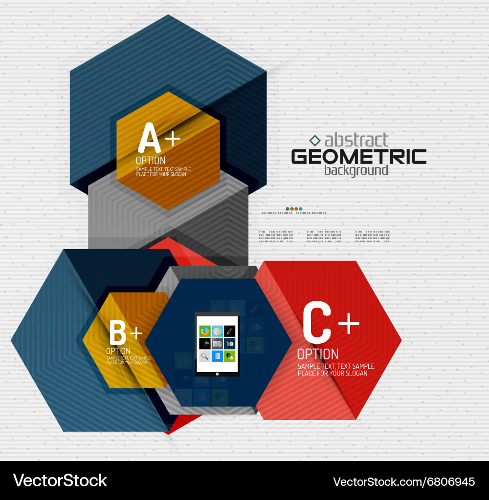 Abstract info banner with options geometric paper Vector Image
