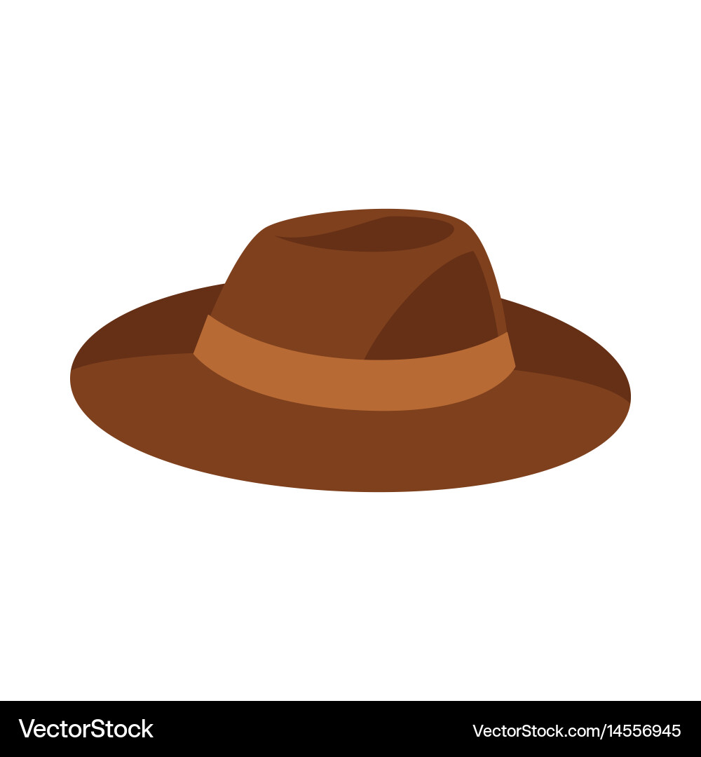 Brown hat isolated on white Royalty Free Vector Image