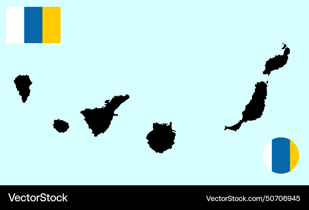Canary islands map silhouette Royalty Free Vector Image