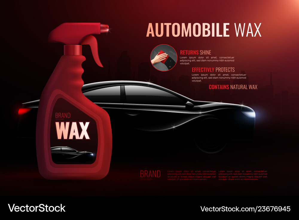 Car care product advertising composition Vector Image
