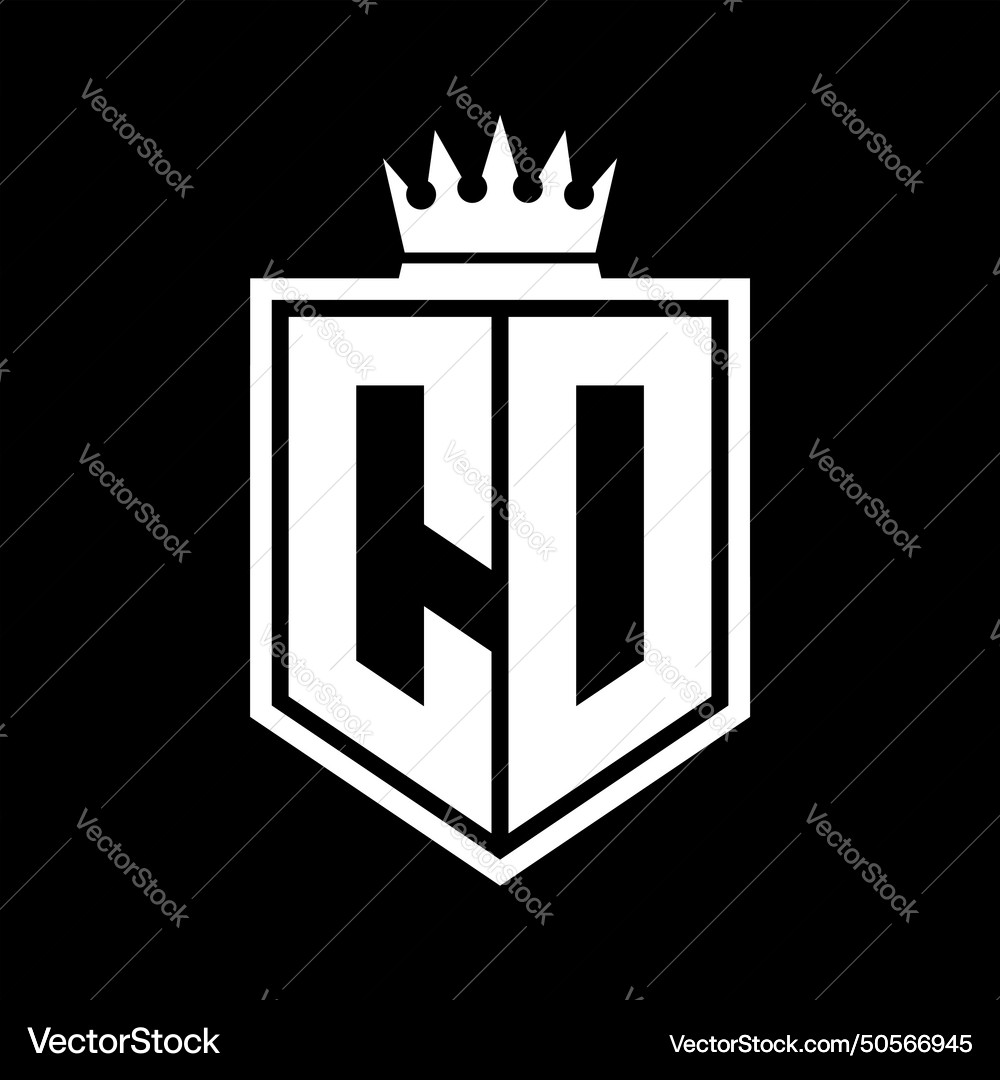 Cd logo monogram bold shield geometric shape Vector Image
