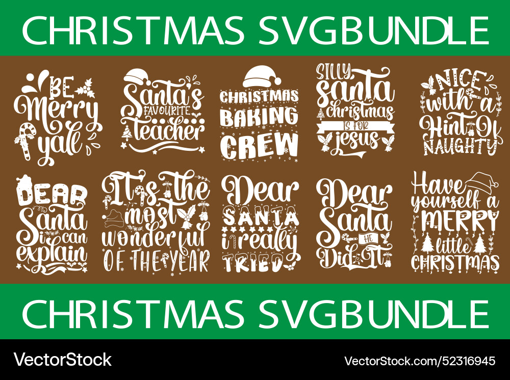 Christmas svg bundle Royalty Free Vector Image