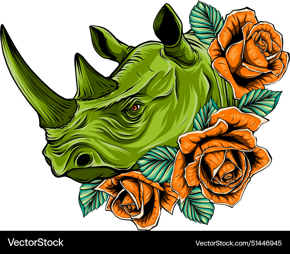 Colorful head rhino design Royalty Free Vector Image
