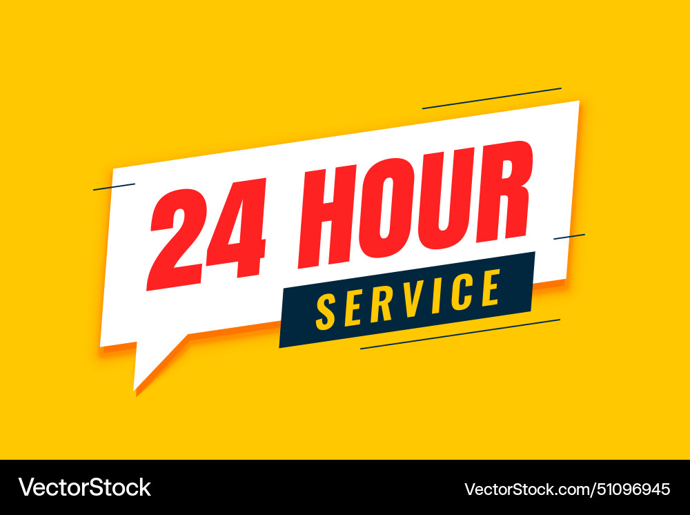 Help and assistance 24 hour service center yellow Vector Image