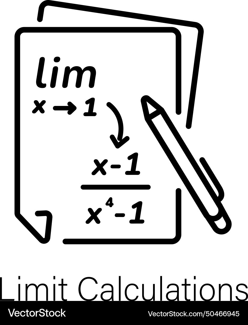 Limit calculations Royalty Free Vector Image - VectorStock