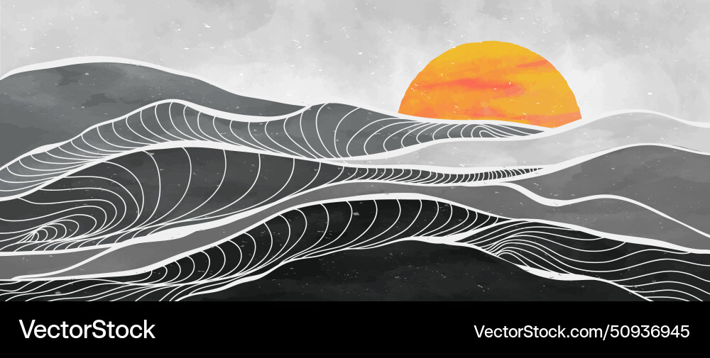 Ocean wave landscape Royalty Free Vector Image