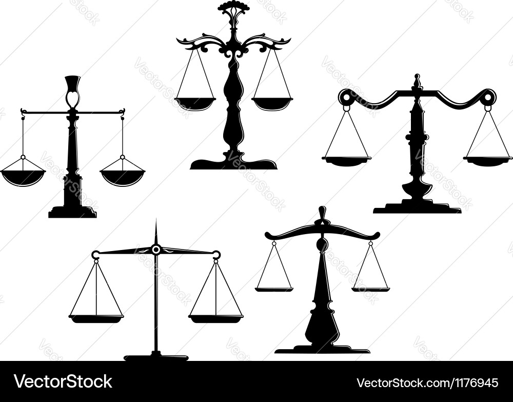 Retro Justice Scales Royalty Free Vector Image