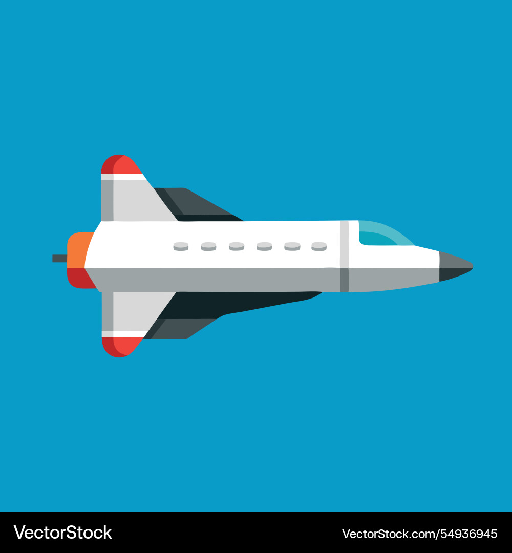 Space shuttle air transport isolated flat Vector Image