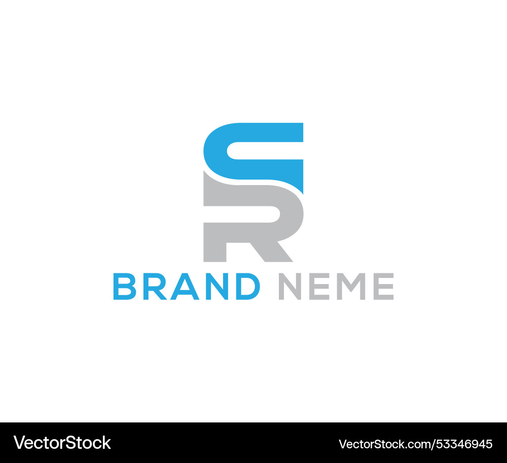 Sr logo design template Royalty Free Vector Image