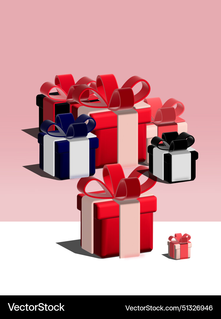 3d gift boxes Royalty Free Vector Image - VectorStock