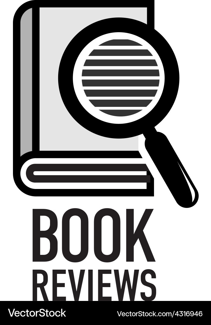 Book reviews service logo template search inside Vector Image