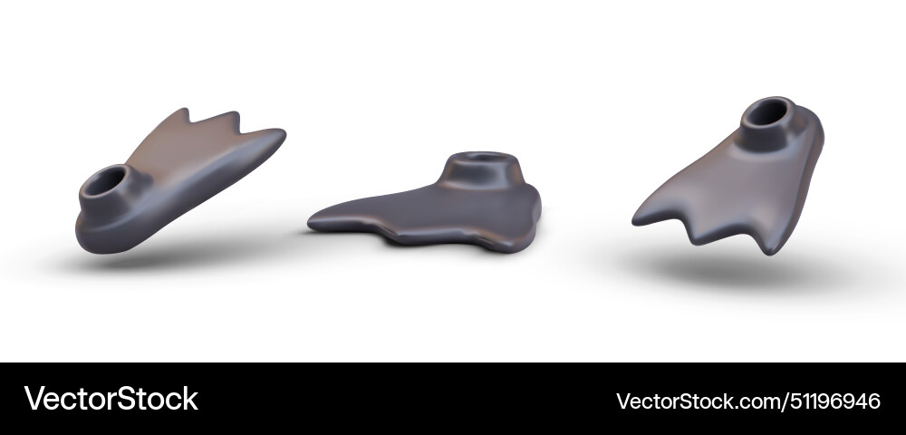 Collection of different rubber black driver fin Vector Image