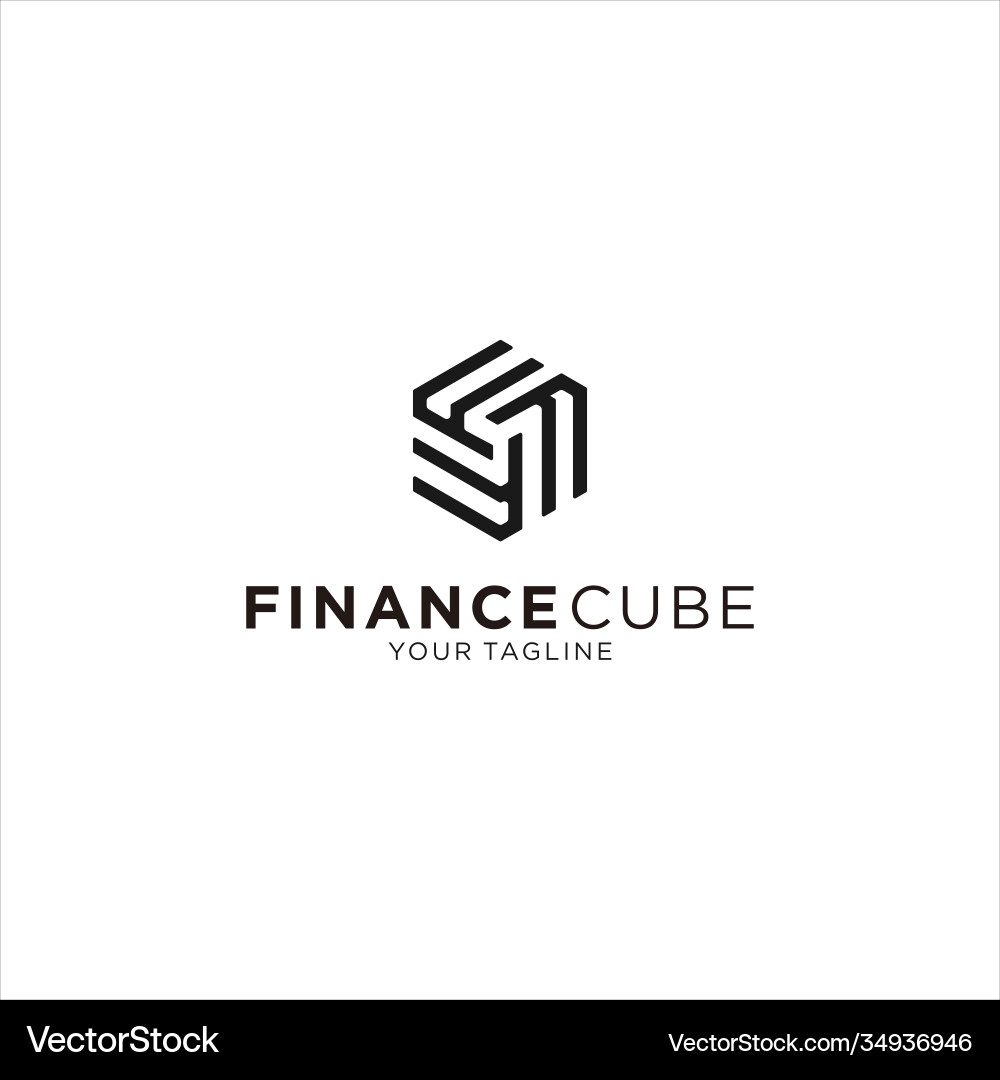 F letter logo design template with cube concept Vector Image