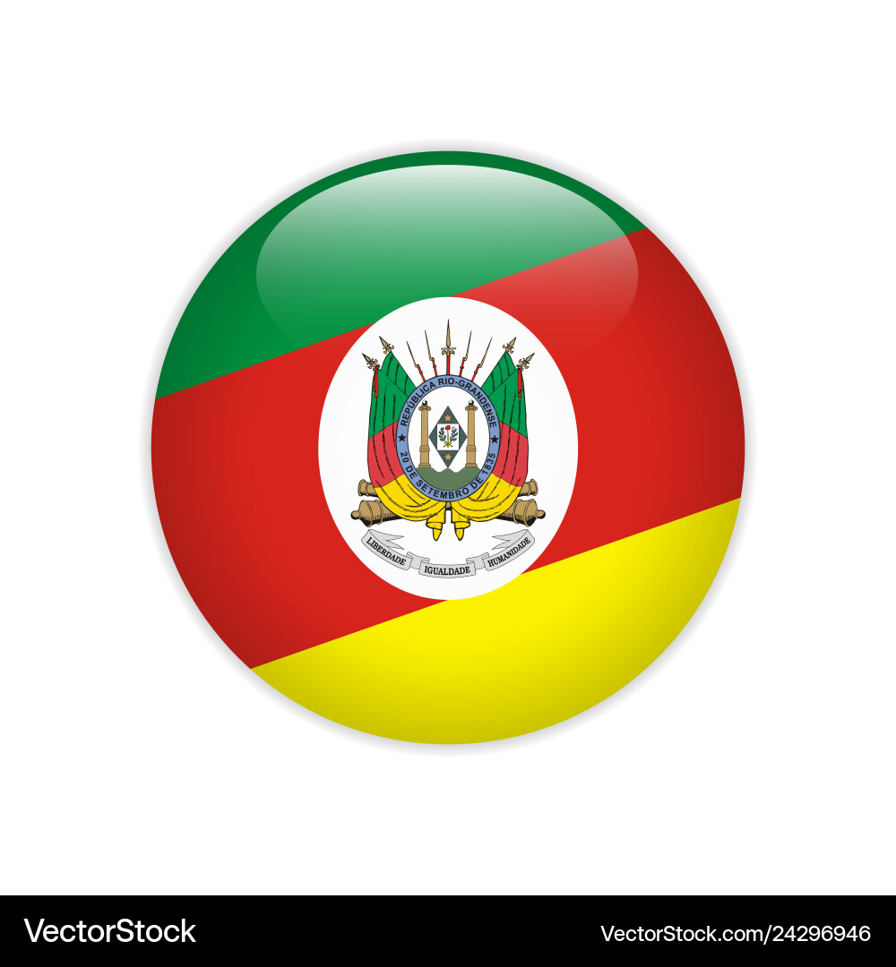 Flag bandeira do rio grande sul on button Vector Image