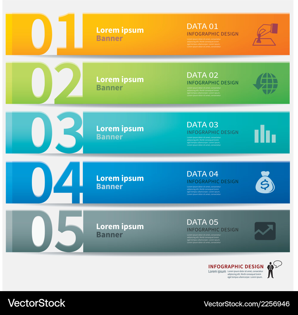 Tab number infographic template Royalty Free Vector Image
