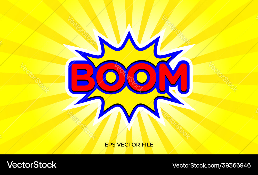 Yellow red boom logo Royalty Free Vector Image